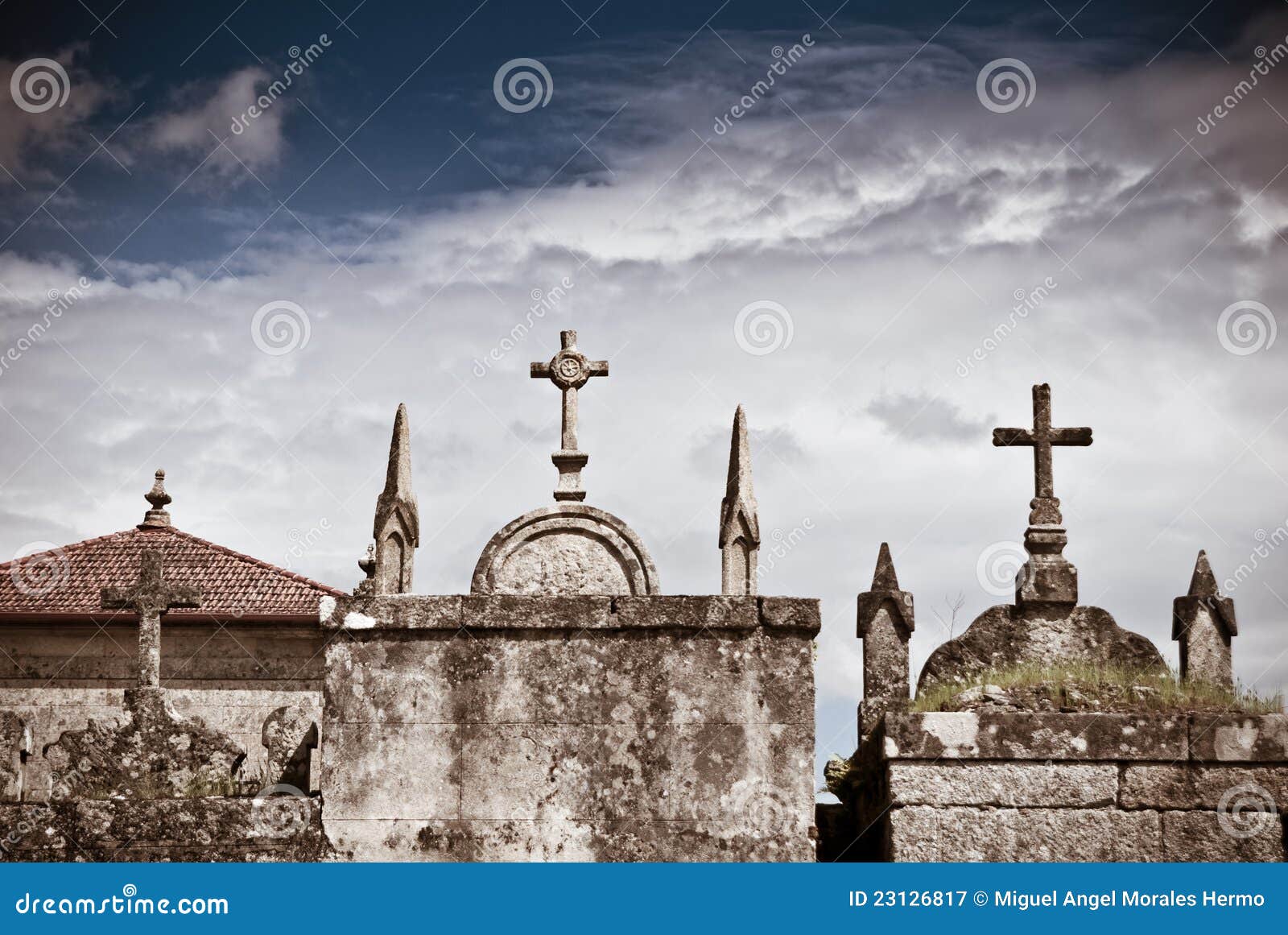 Catholic Cemetery in Galicia, Spain Stock Image - Image of spain ...