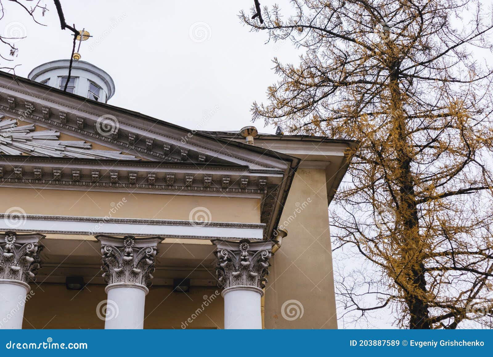 Catholic Church in Architectural Style Classicism Column Pyramid of ...