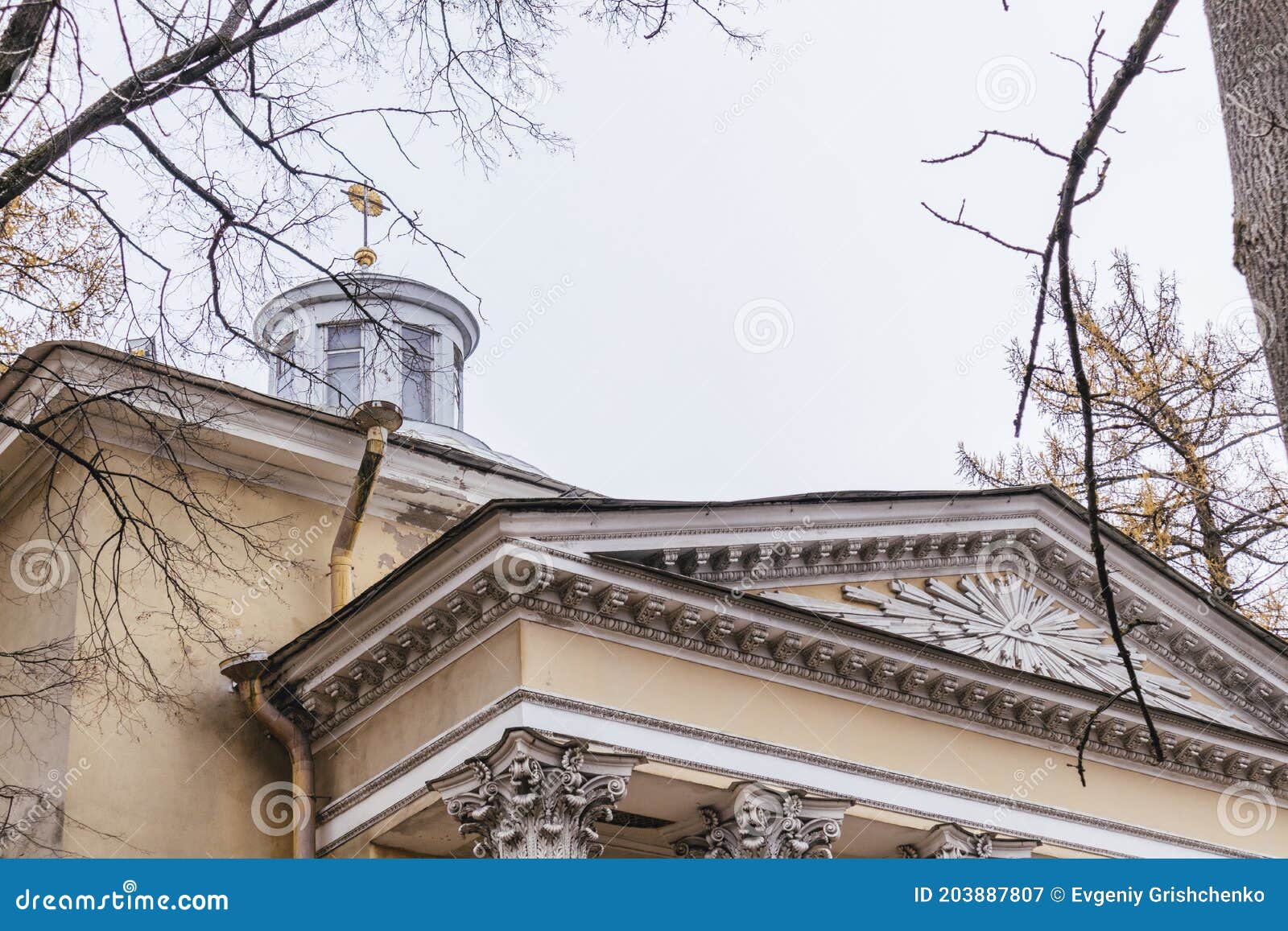 Catholic Church in Architectural Style Classicism Column Pyramid of ...