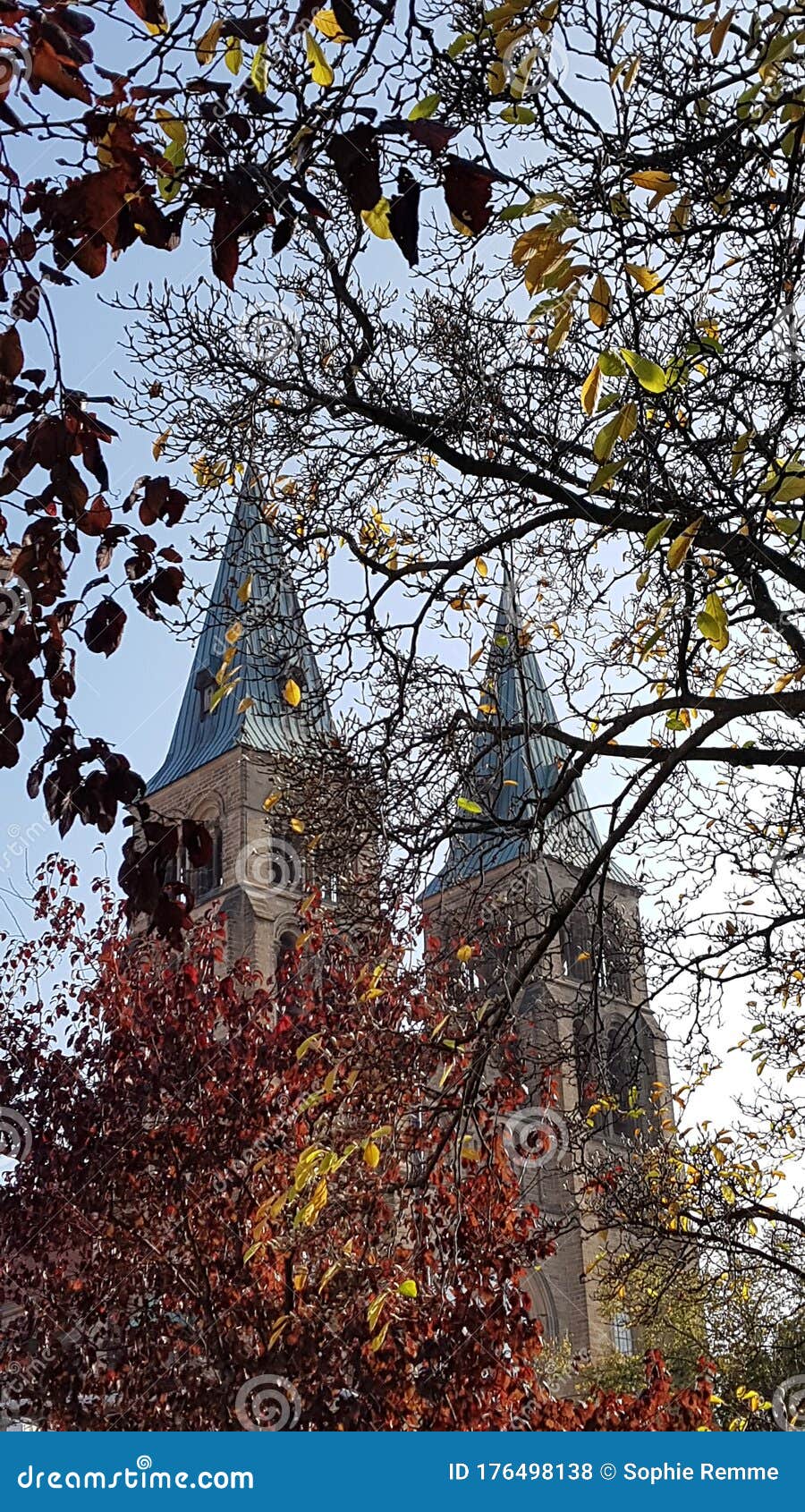 Catholic Church in the City Stock Photo - Image of catholic, trees ...