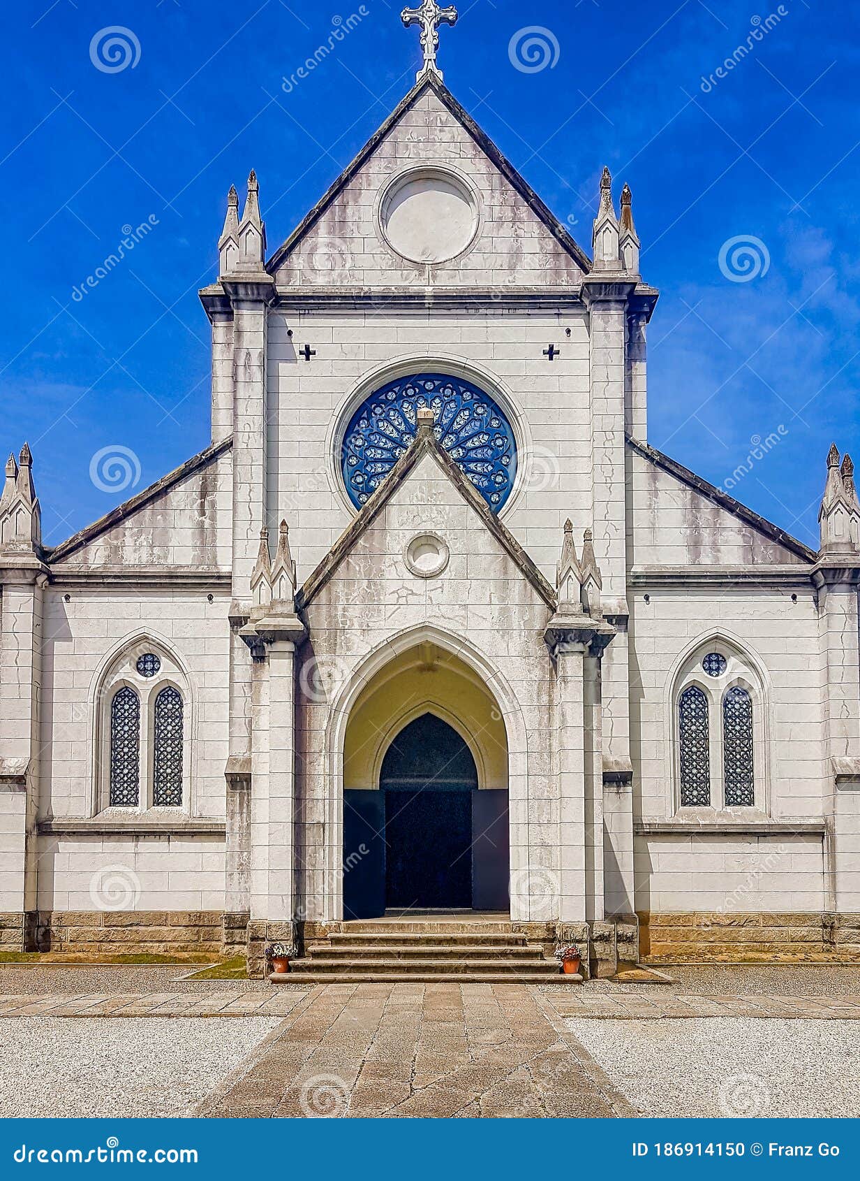 Catholic Church in Front View Stock Photo - Image of architecture ...