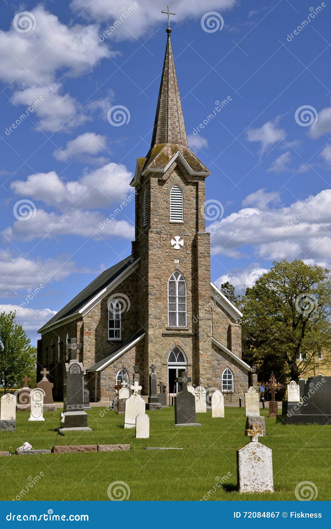 Catholic Church and Graveyard Stock Image - Image of architecture ...