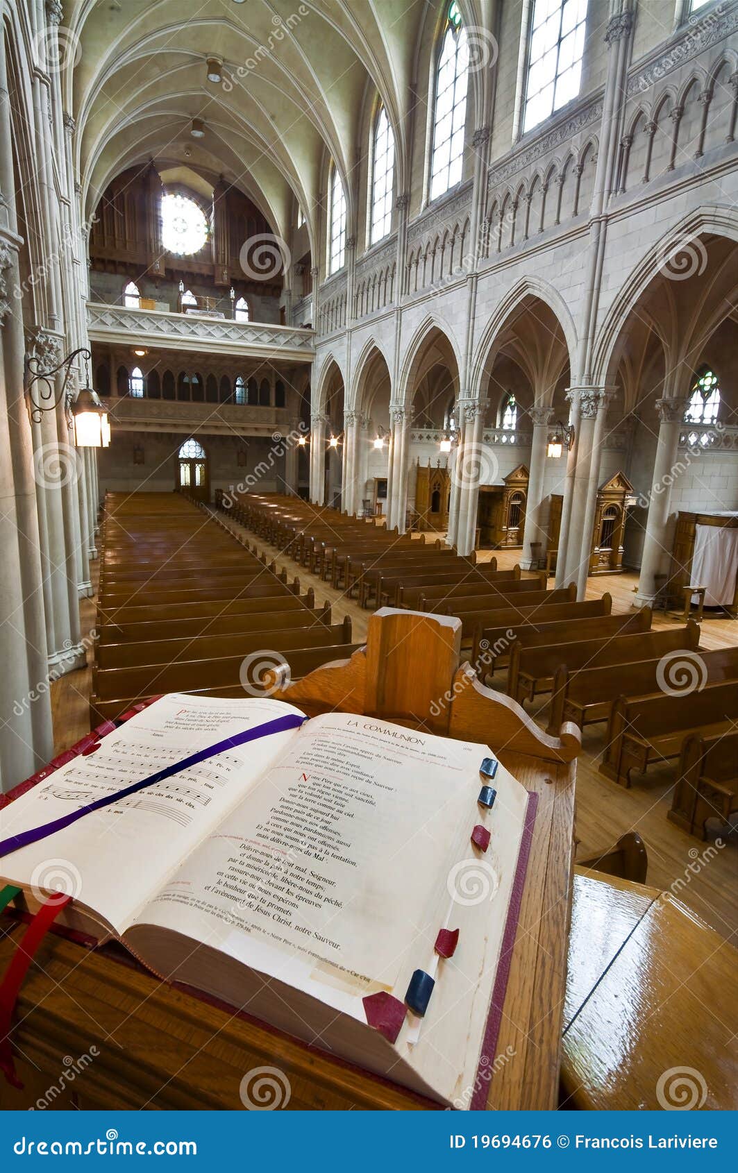 Catholic Church Interior from the Pulpit. Stock Photo - Image of ...