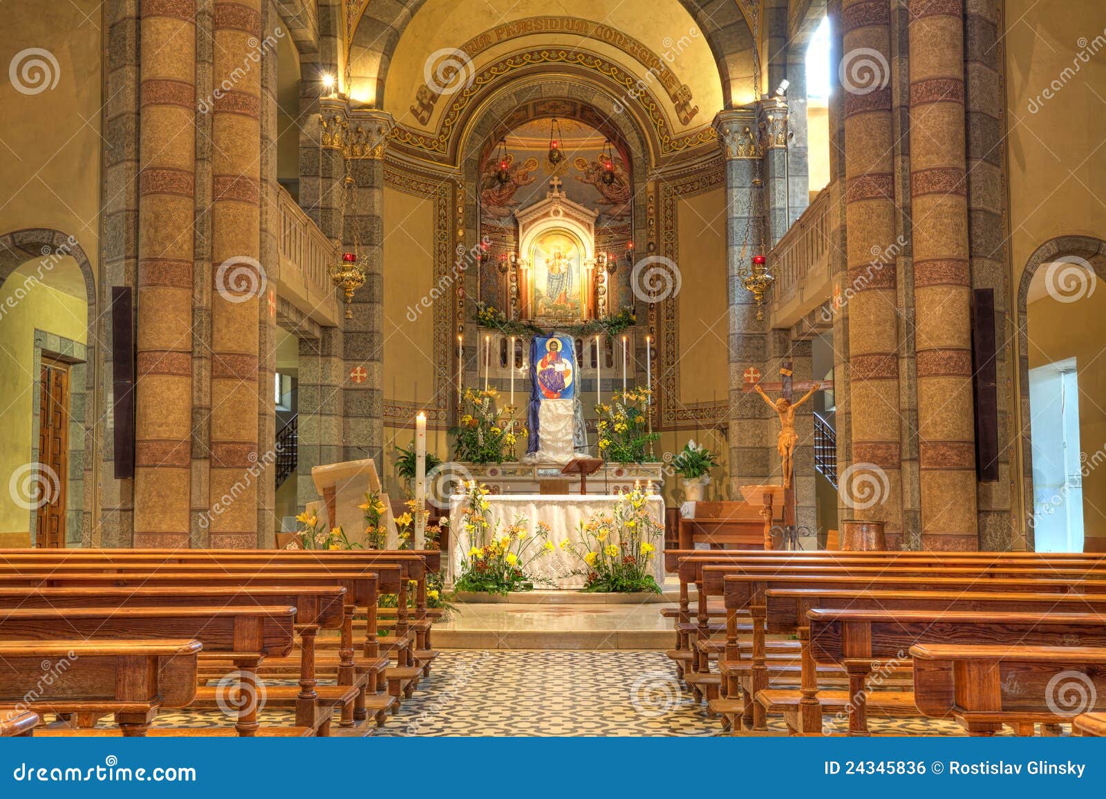 Catholic Church Interior View. Alba, Italy. Stock Photo - Image of ...