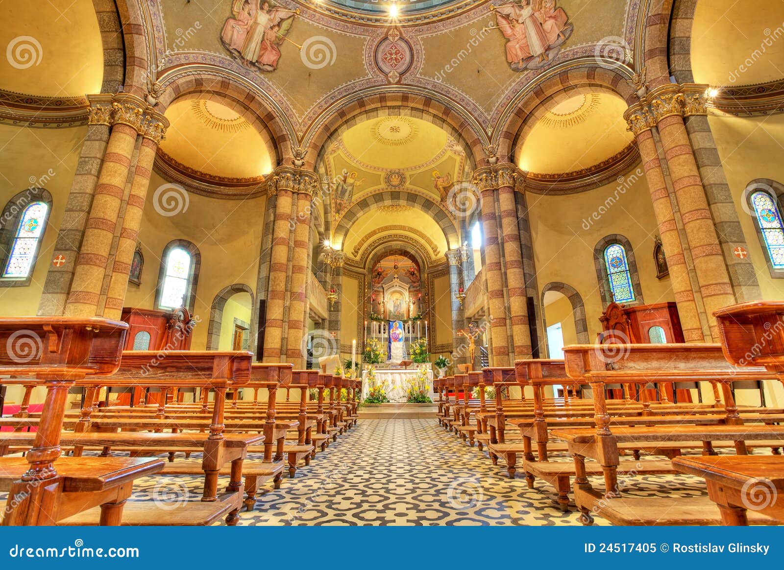 Catholic Church Interior View. Alba, Italy. Editorial Image - Image of ...