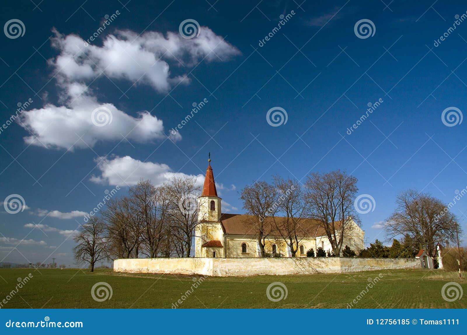 Catholic Church in Nature with Clouds Stock Image - Image of basilica ...