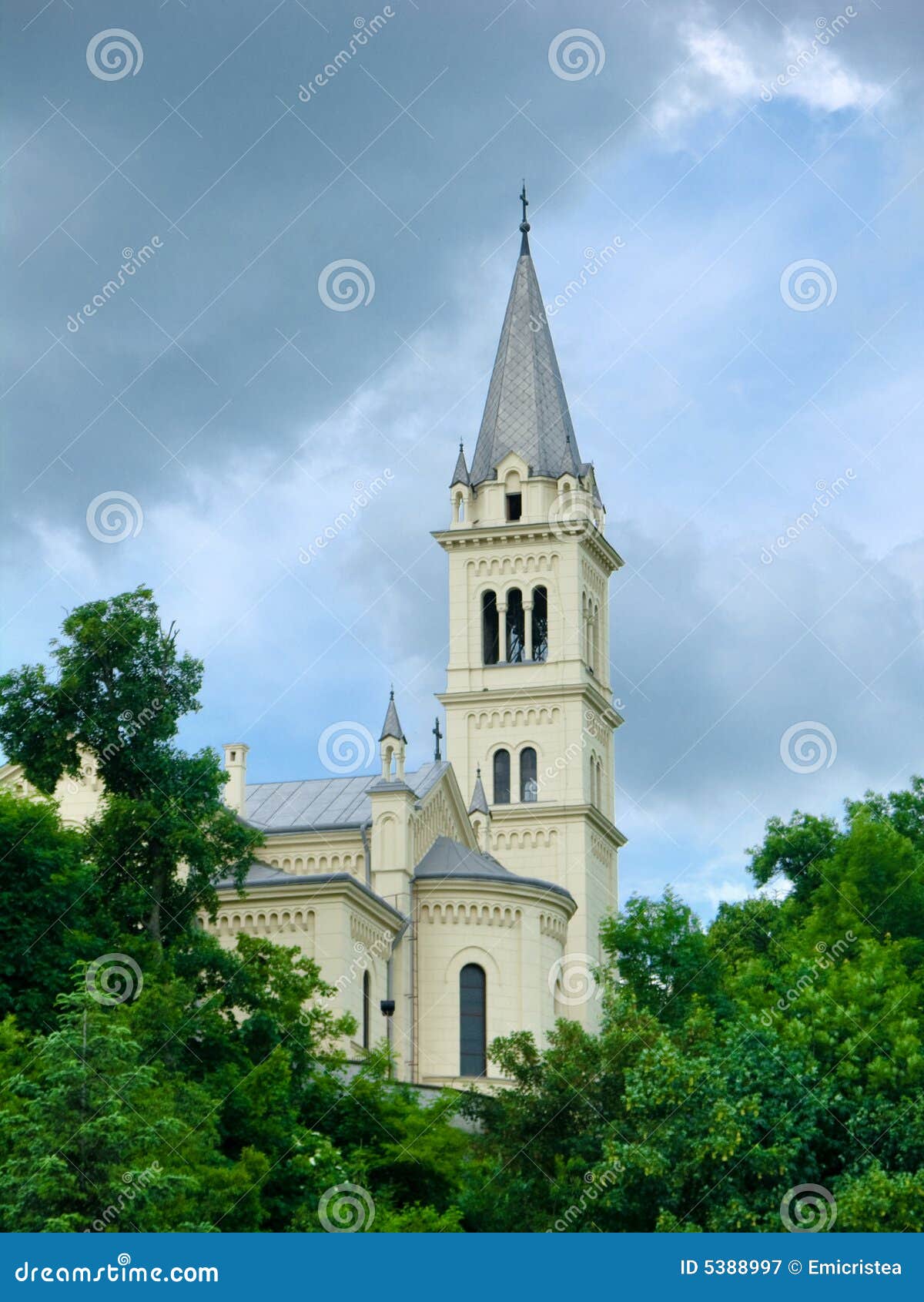 Catholic church in Romania stock image. Image of construction - 5388997