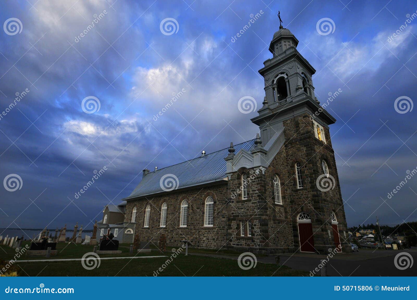 Catholic Church, Sainte-Luce-sur-Mer Stock Photo - Image of cold ...