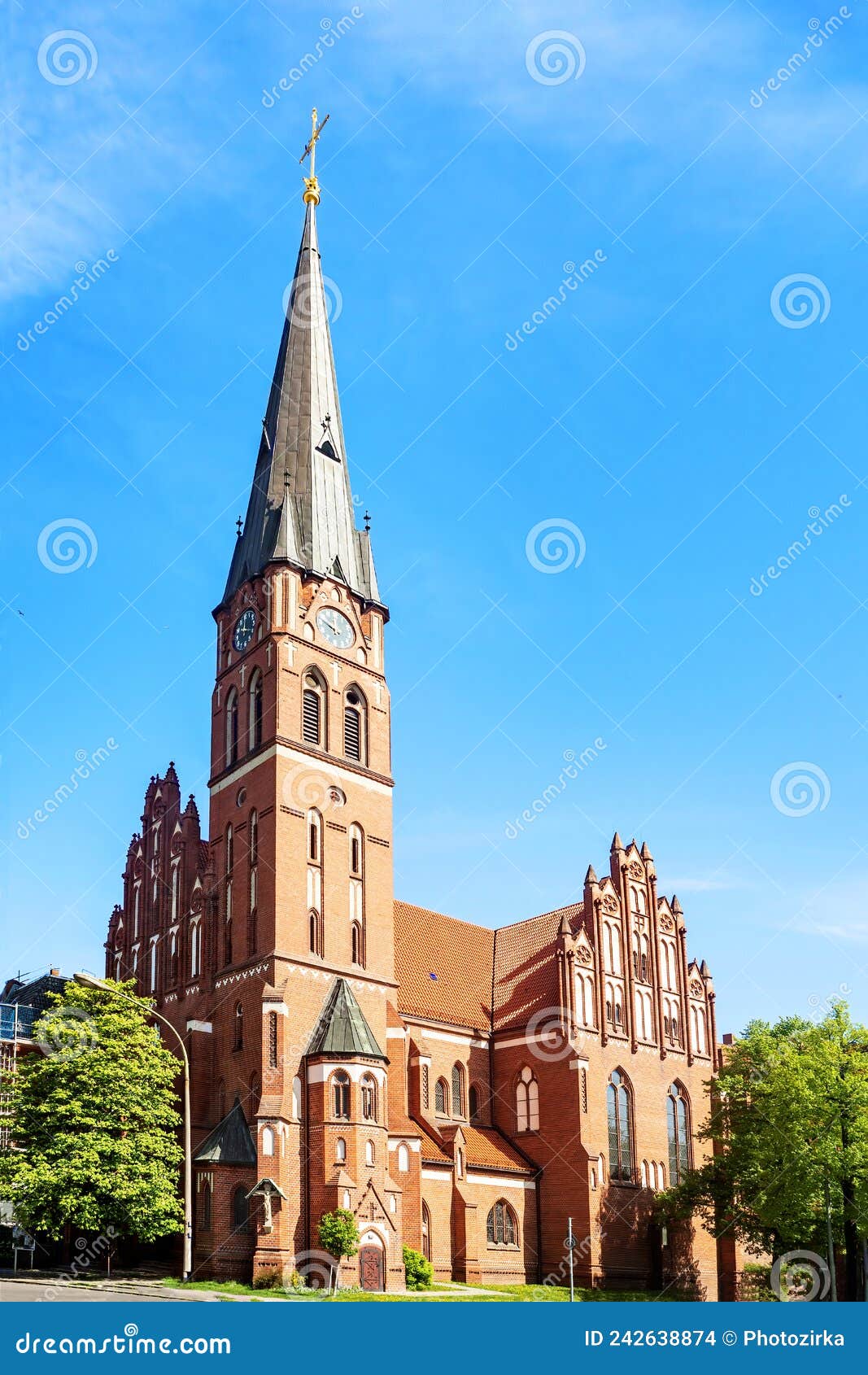 Catholic Church of St. George in Berlin Stock Photo - Image of cloud ...
