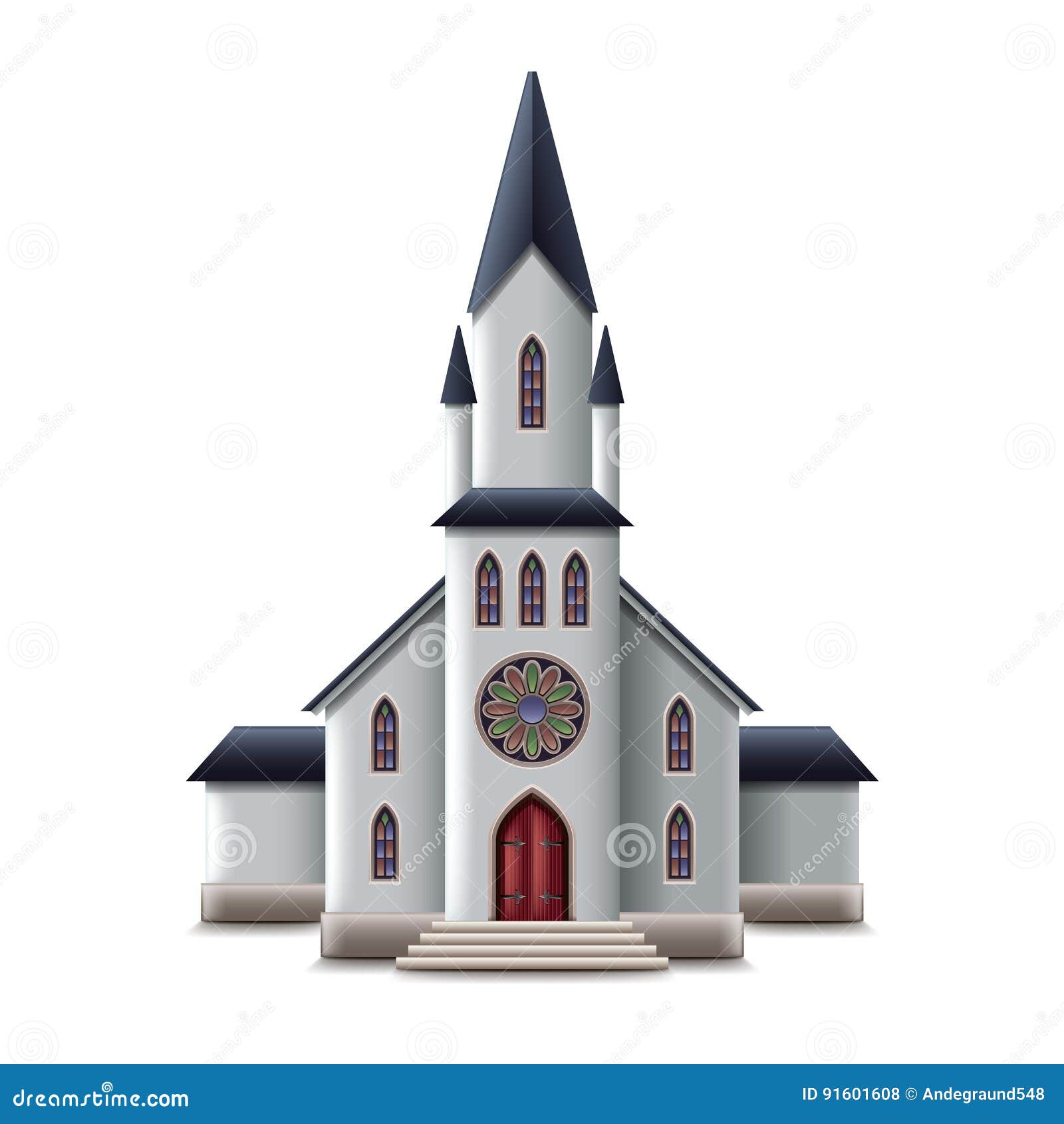 Catholic Church on White Vector Stock Vector - Illustration of object ...