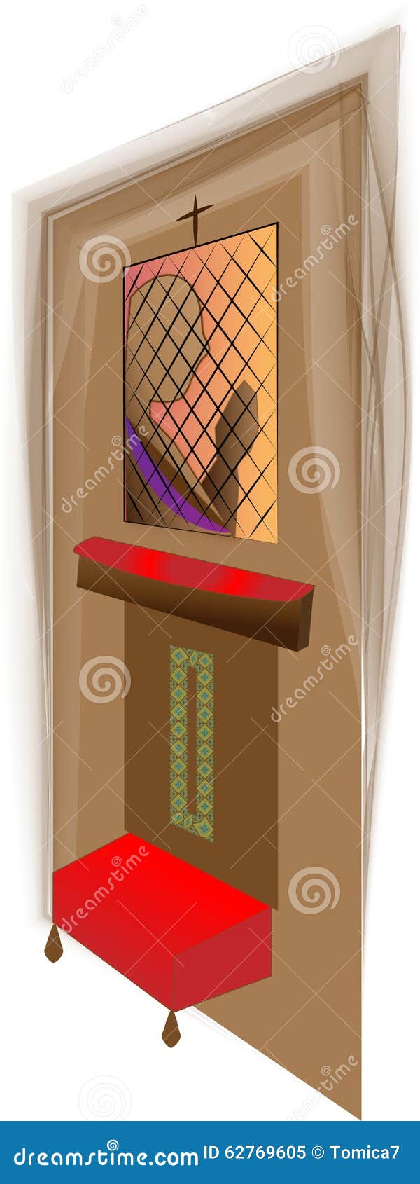 Priest Giving Speech From Tribune. Catholic Preacher Person. Pastor ...