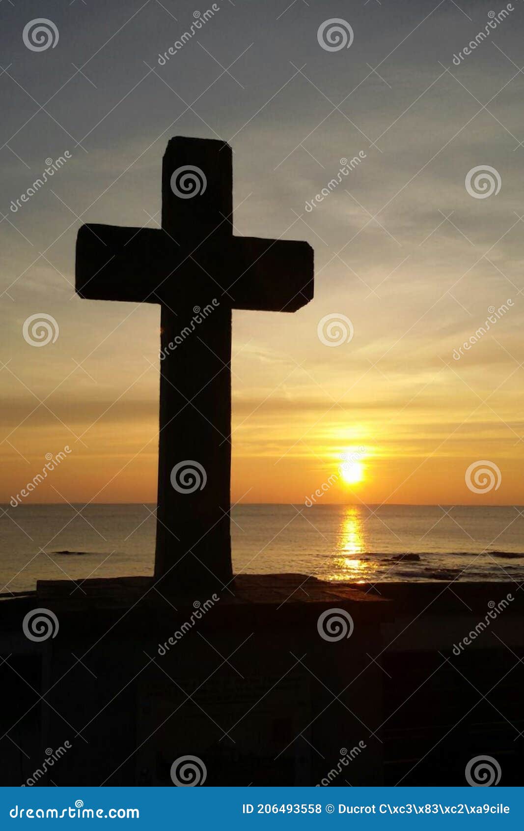 Catholic Cross in Front of a Sunset Stock Photo - Image of sunset ...