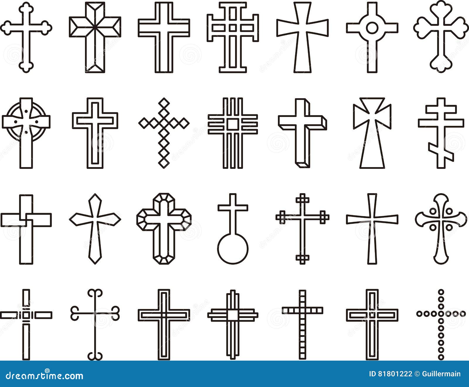 Catholic cross icons stock vector. Illustration of isolated - 81801222
