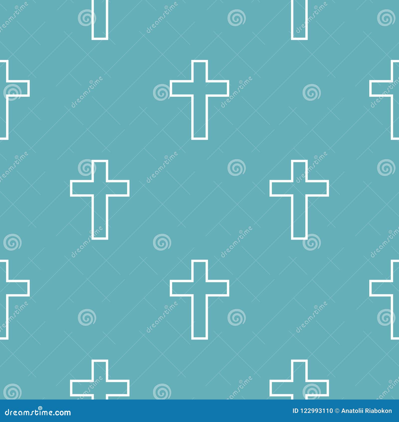Catholic Cross Pattern Seamless Blue Stock Illustration - Illustration ...