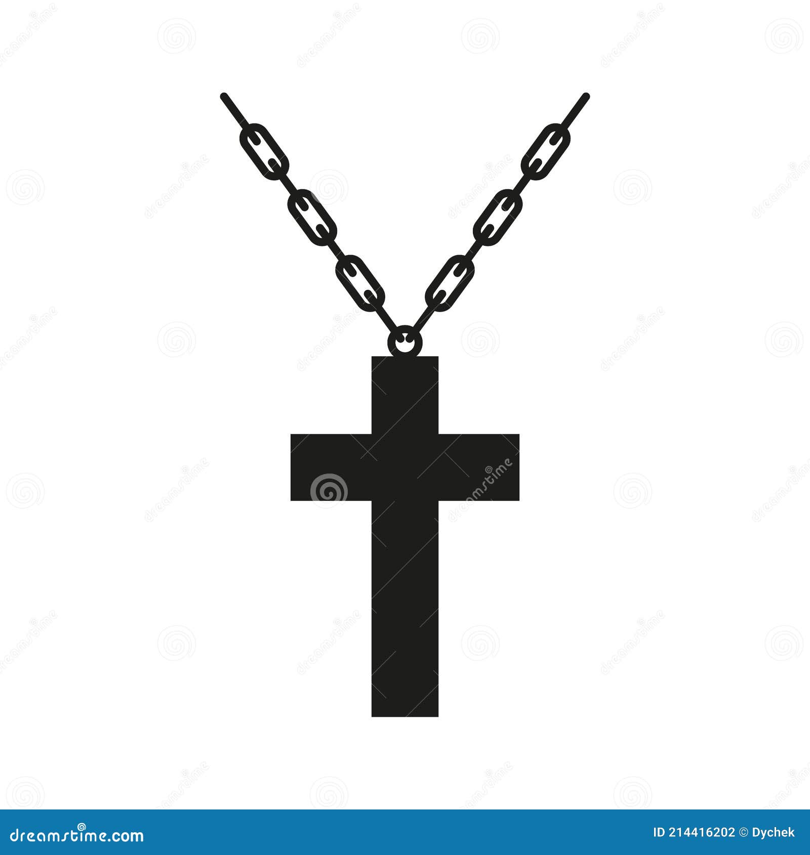 Catholic cross. Pictogram stock vector. Illustration of graphic - 214416202
