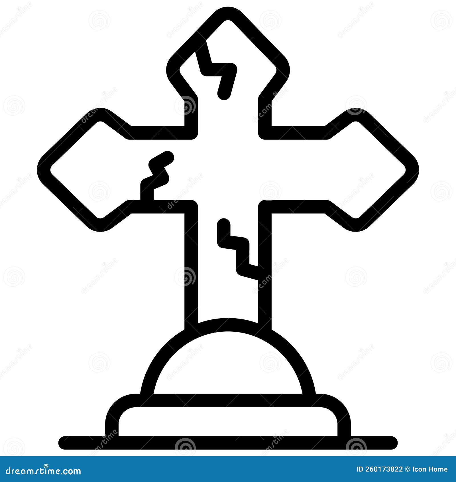 Catholic cross vector line stock vector. Illustration of industry ...