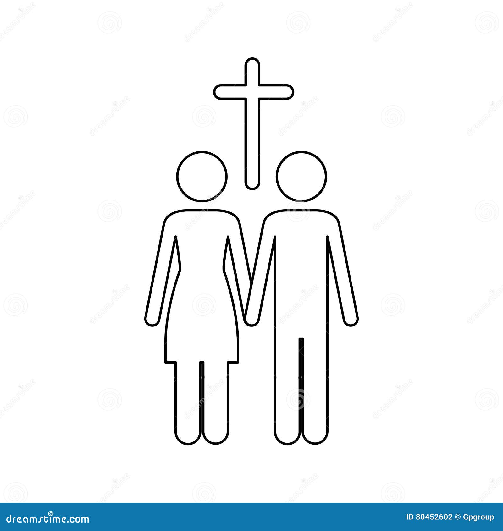 Catholic family icon image stock vector. Illustration of christian ...