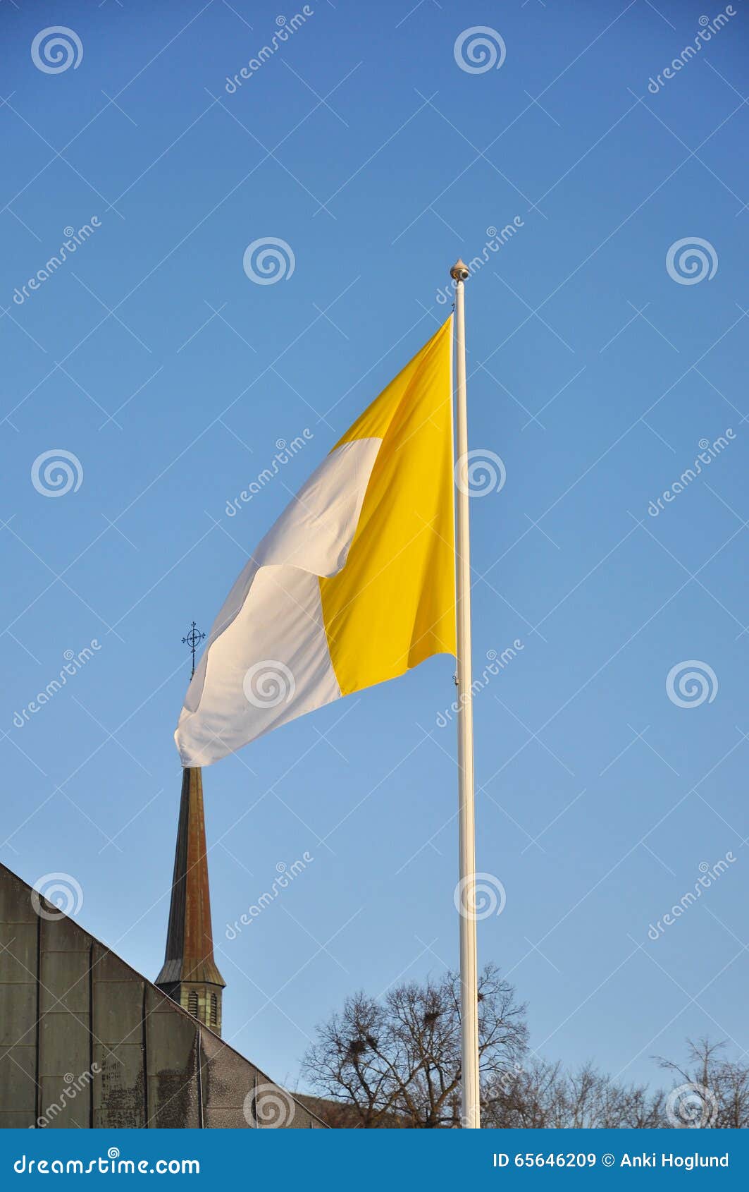 Catholic flag stock image. Image of roof, blue, religion - 65646209