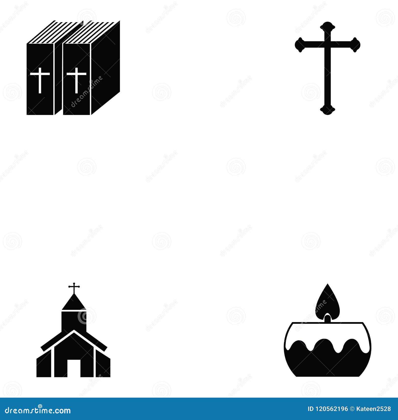 Catholic icon set stock vector. Illustration of catholic - 120562196