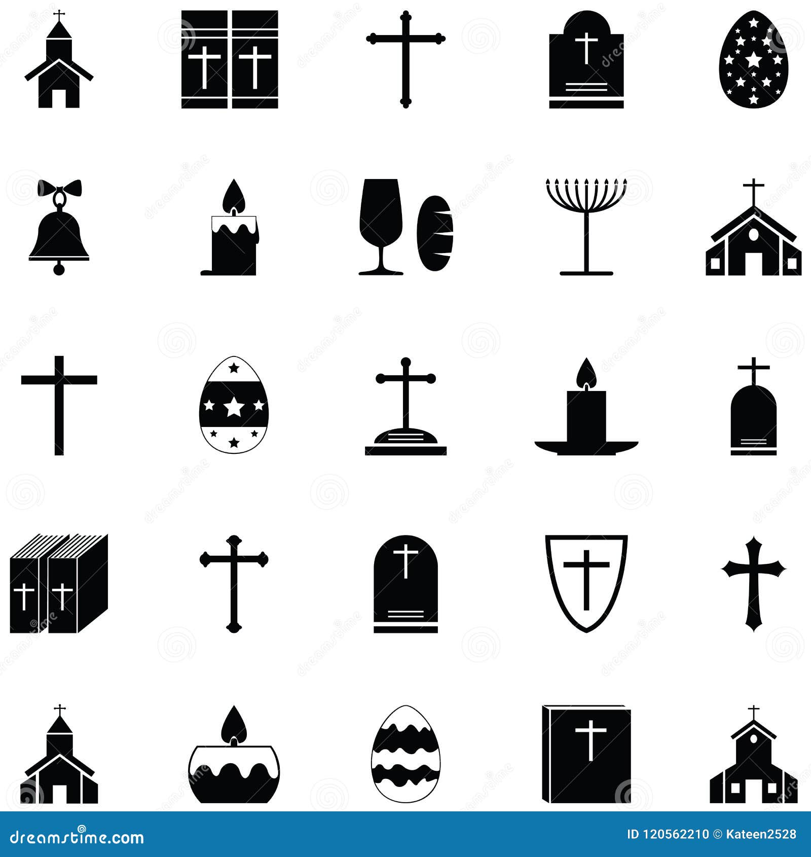 Catholic icon set stock vector. Illustration of bible - 120562210