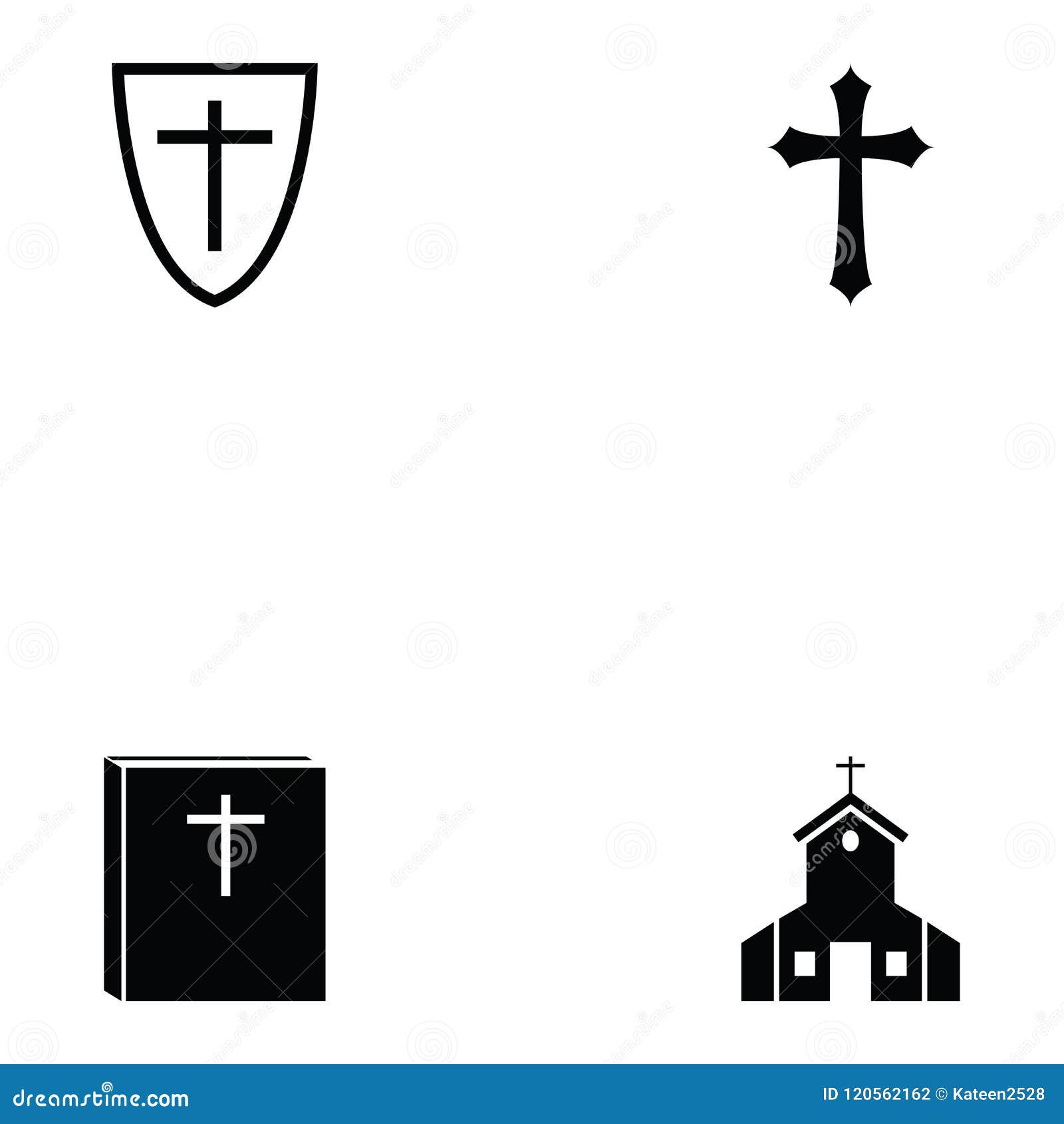 Catholic icon set stock vector. Illustration of faith - 120562162