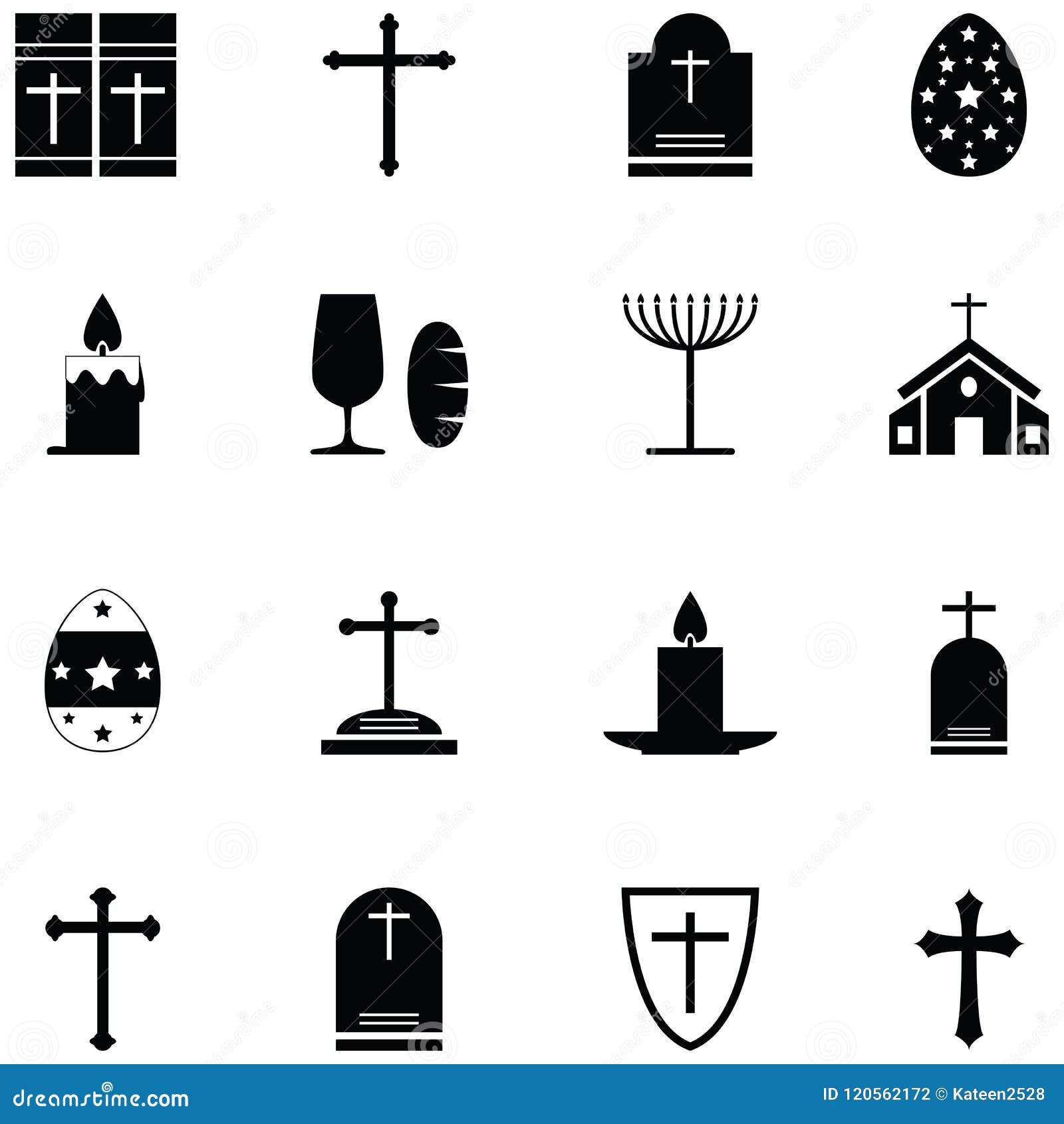 Catholic icon set stock vector. Illustration of faith - 120562172