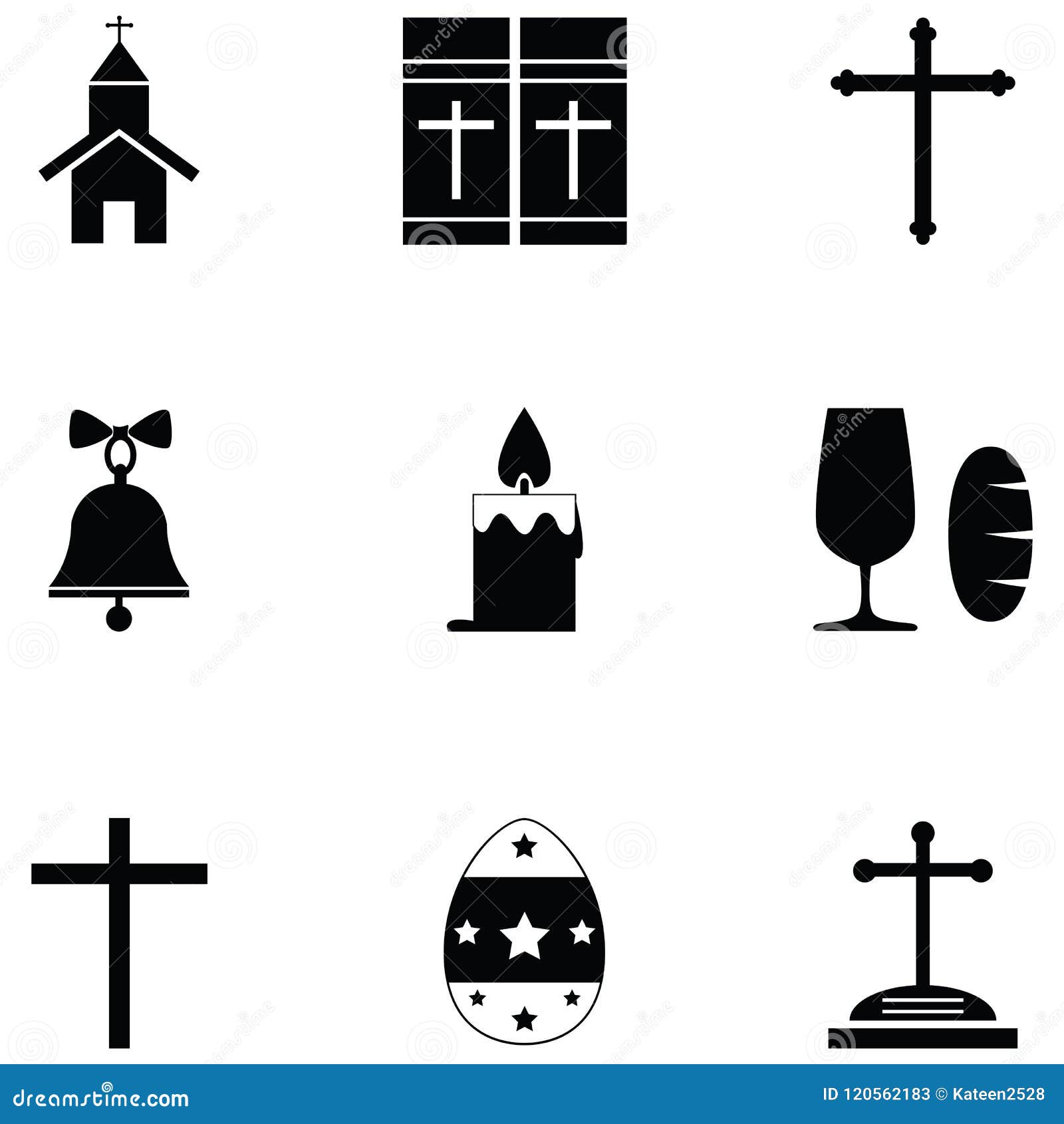 Catholic icon set stock vector. Illustration of religious - 120562183