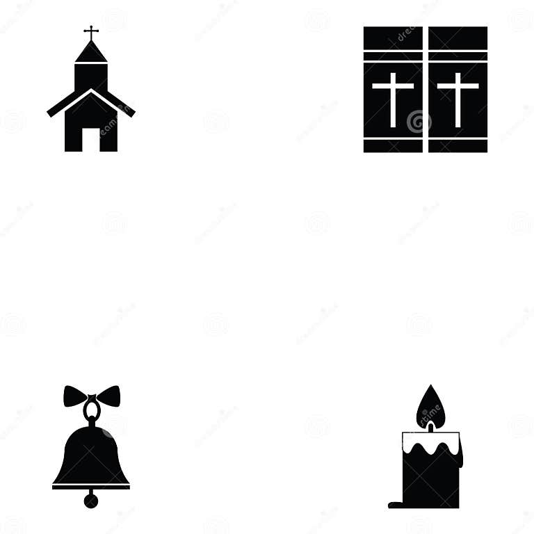Catholic icon set stock vector. Illustration of cross - 120562191