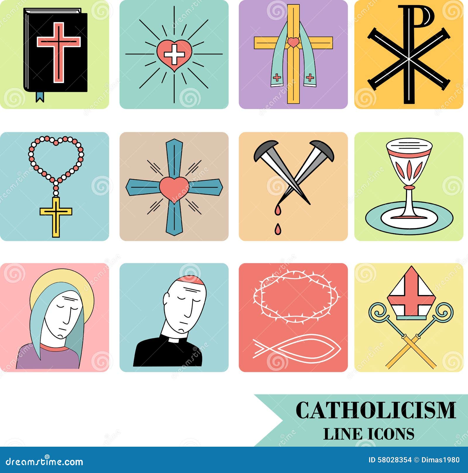 Catholic Icons Stock Vector - Image: 58028354