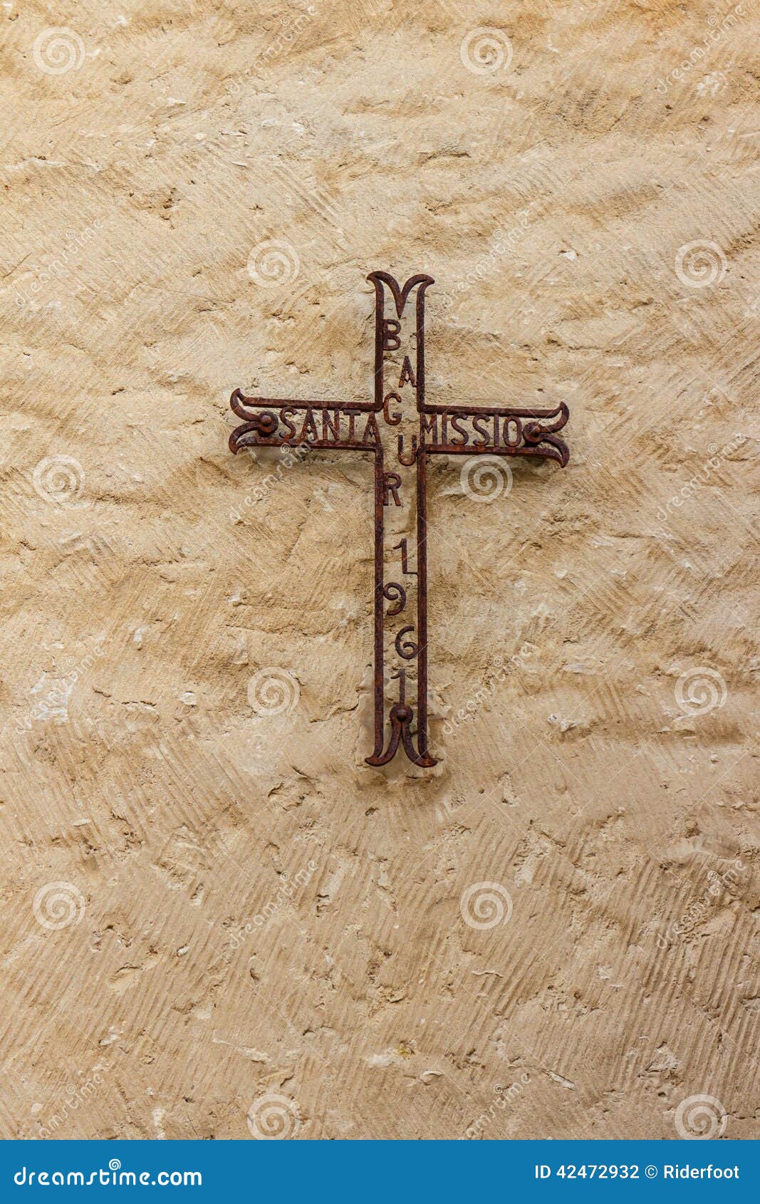 Catholic Iron Cross in Wall Stock Photo - Image of flower, ancient ...