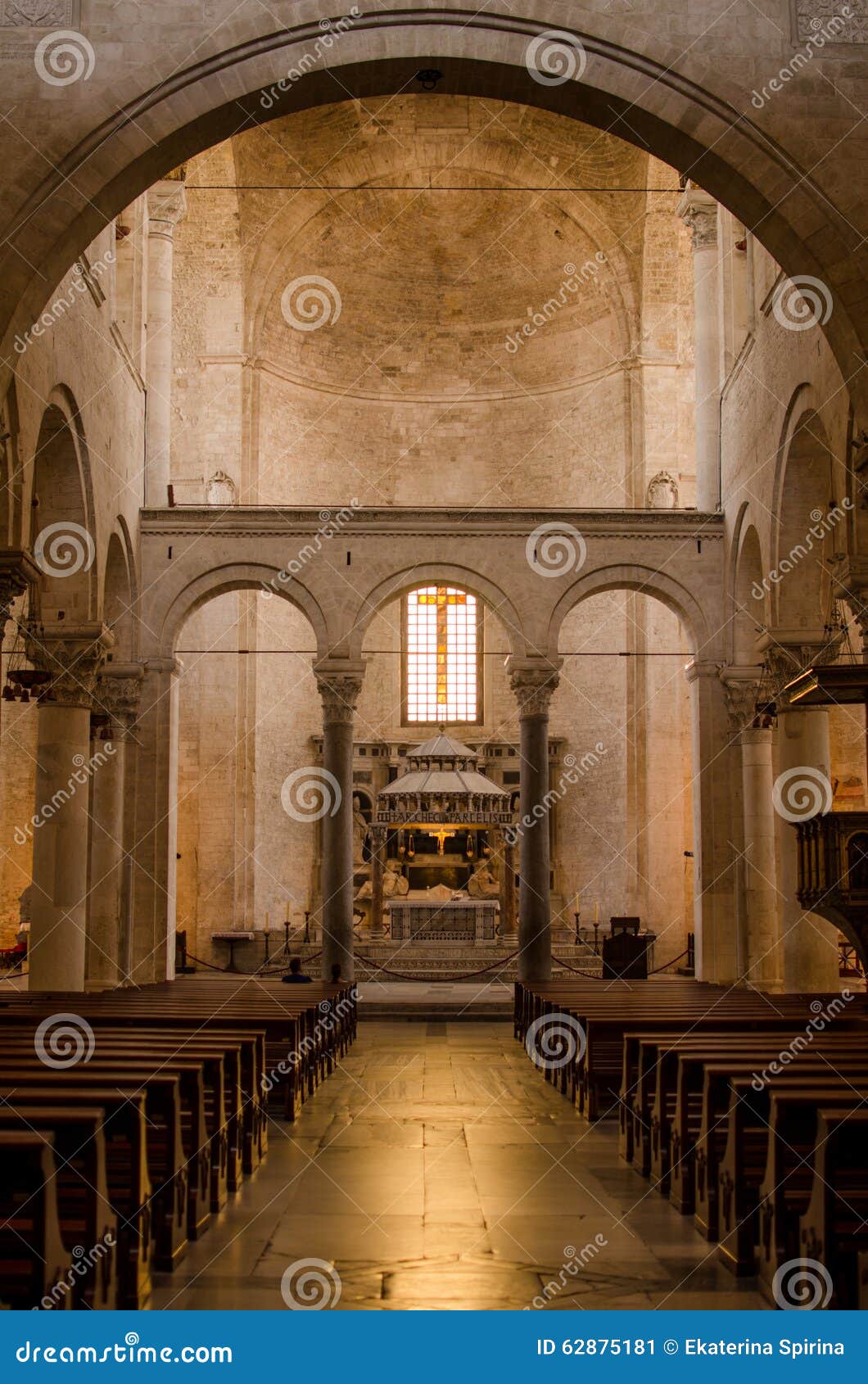Catholic Italian Church. Inside. Arcs and Altar. Editorial Photo ...