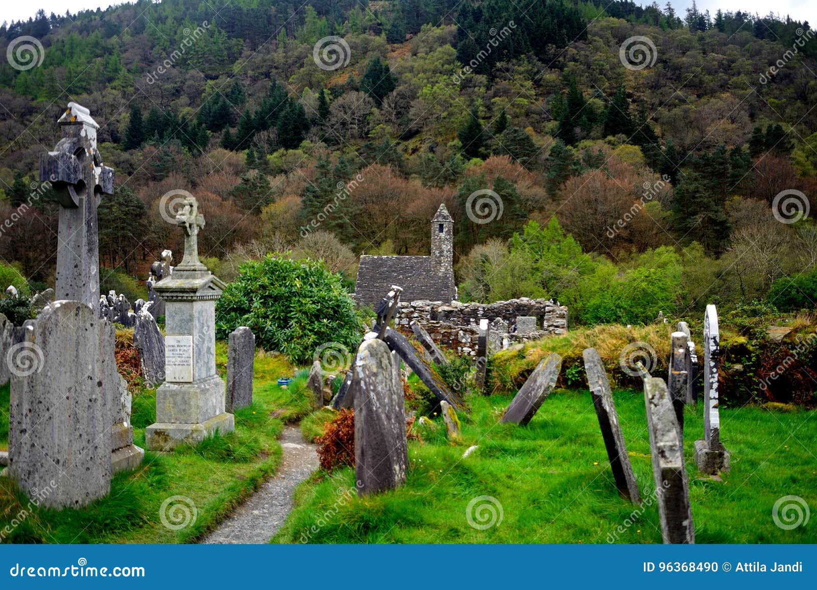Catholic Monastery Ruins, Glendalough, Ireland Stock Photo - Image of ...