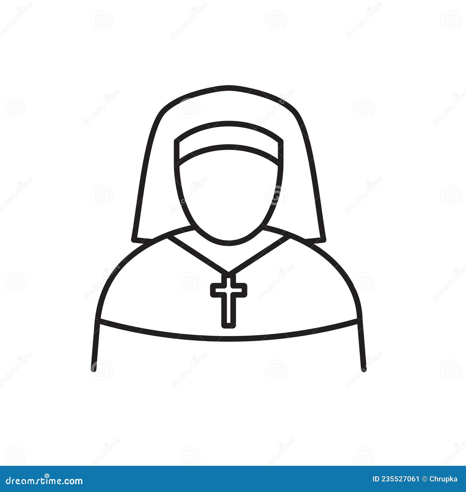 Catholic nun icon stock vector. Illustration of jesus - 235527061
