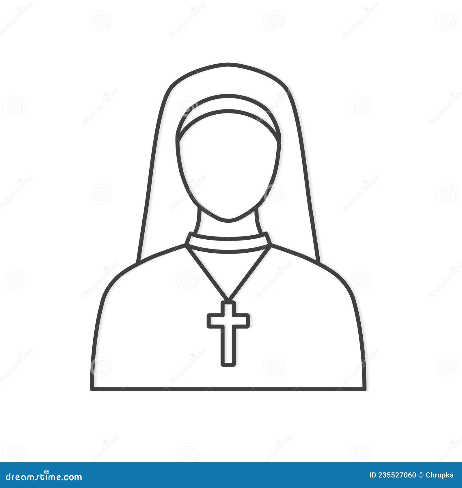 Catholic nun icon stock vector. Illustration of religious - 235527060