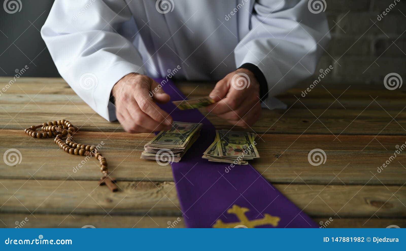 Catholic Priest Counting Money Stock Footage - Video of christianity ...