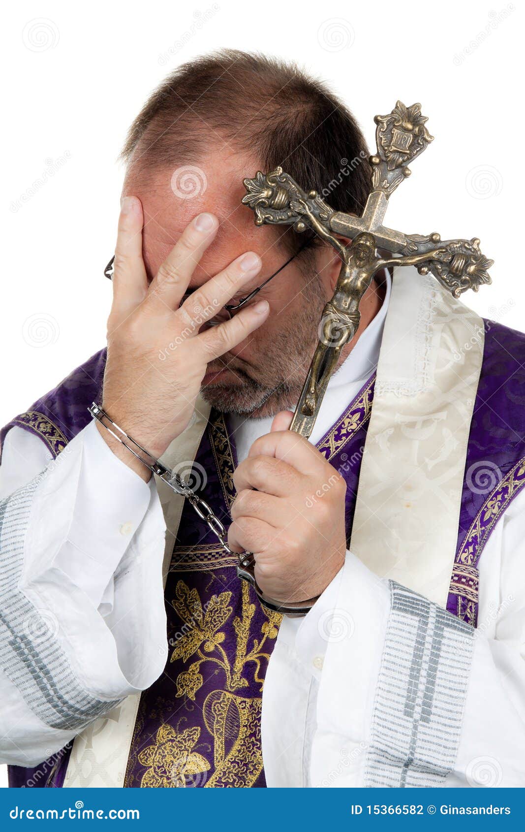 Catholic Priest with Handcuffs. Abuse. Stock Photo - Image of bondage ...