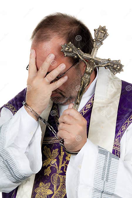 Catholic Priest with Handcuffs. Abuse. Stock Photo - Image of bondage ...
