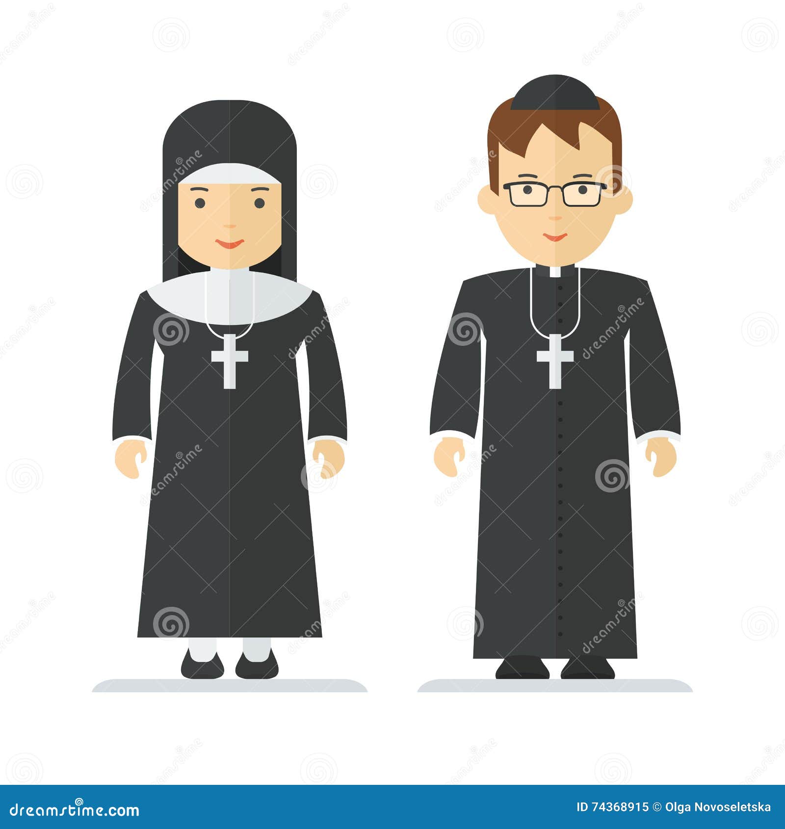 Catholic Priest Vector Icon. Pastor Wearing Priestly Robes ...