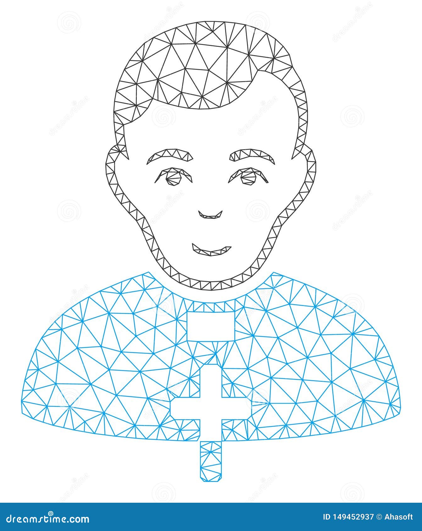 Catholic Priest Polygonal Frame Vector Mesh Illustration Stock Vector ...