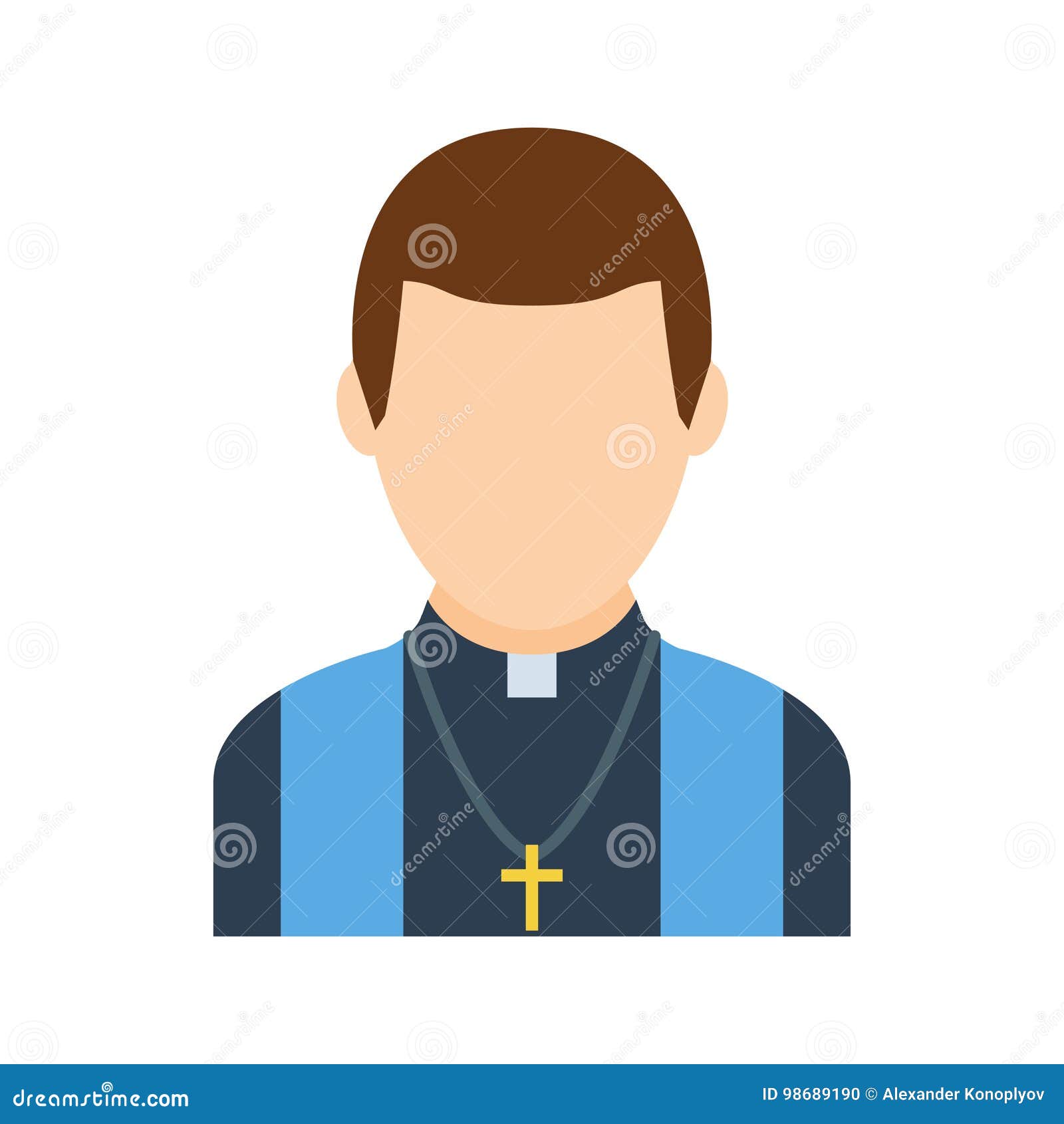 Catholic Priest Vector Icon in a Flat Style Stock Vector - Illustration ...