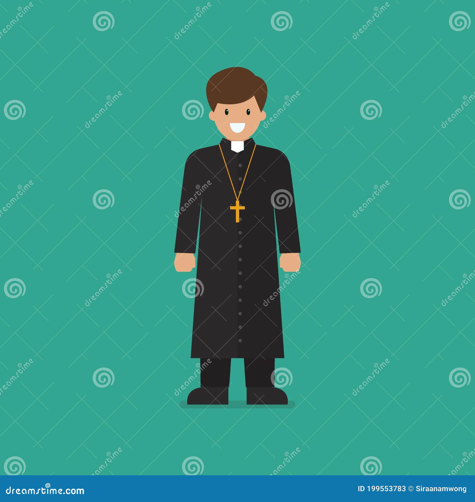 Catholic Priest Vector Illustration Stock Vector - Illustration of holy ...