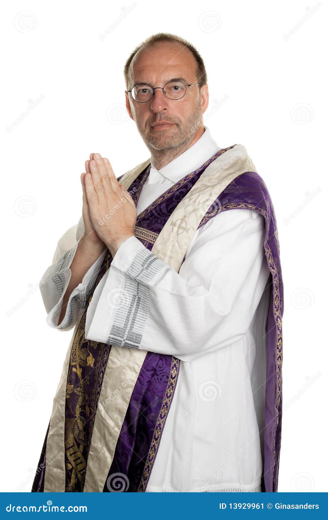 Catholic Priests in Prayer in Worship Stock Image - Image of prayer ...