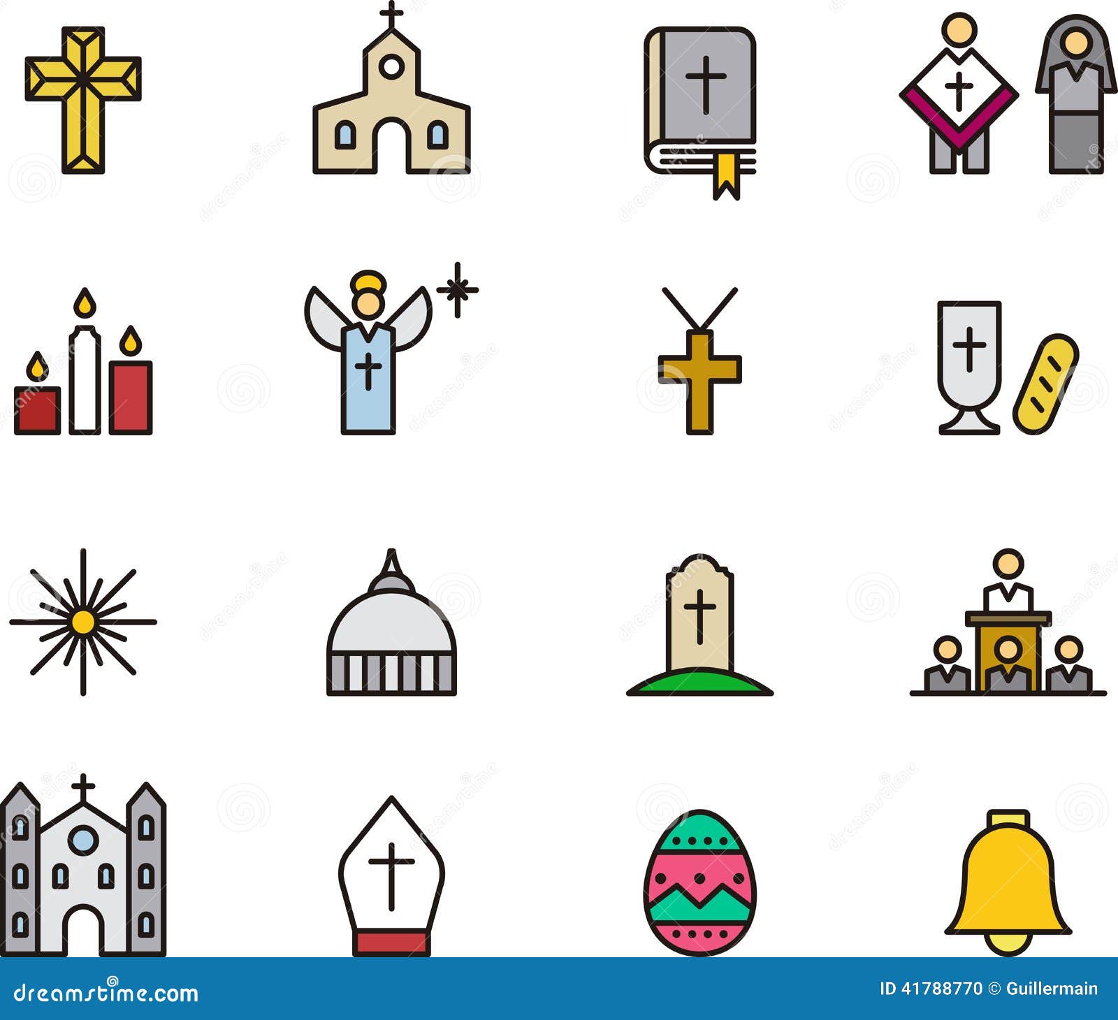 Catholic religion icons stock vector. Illustration of cross - 41788770