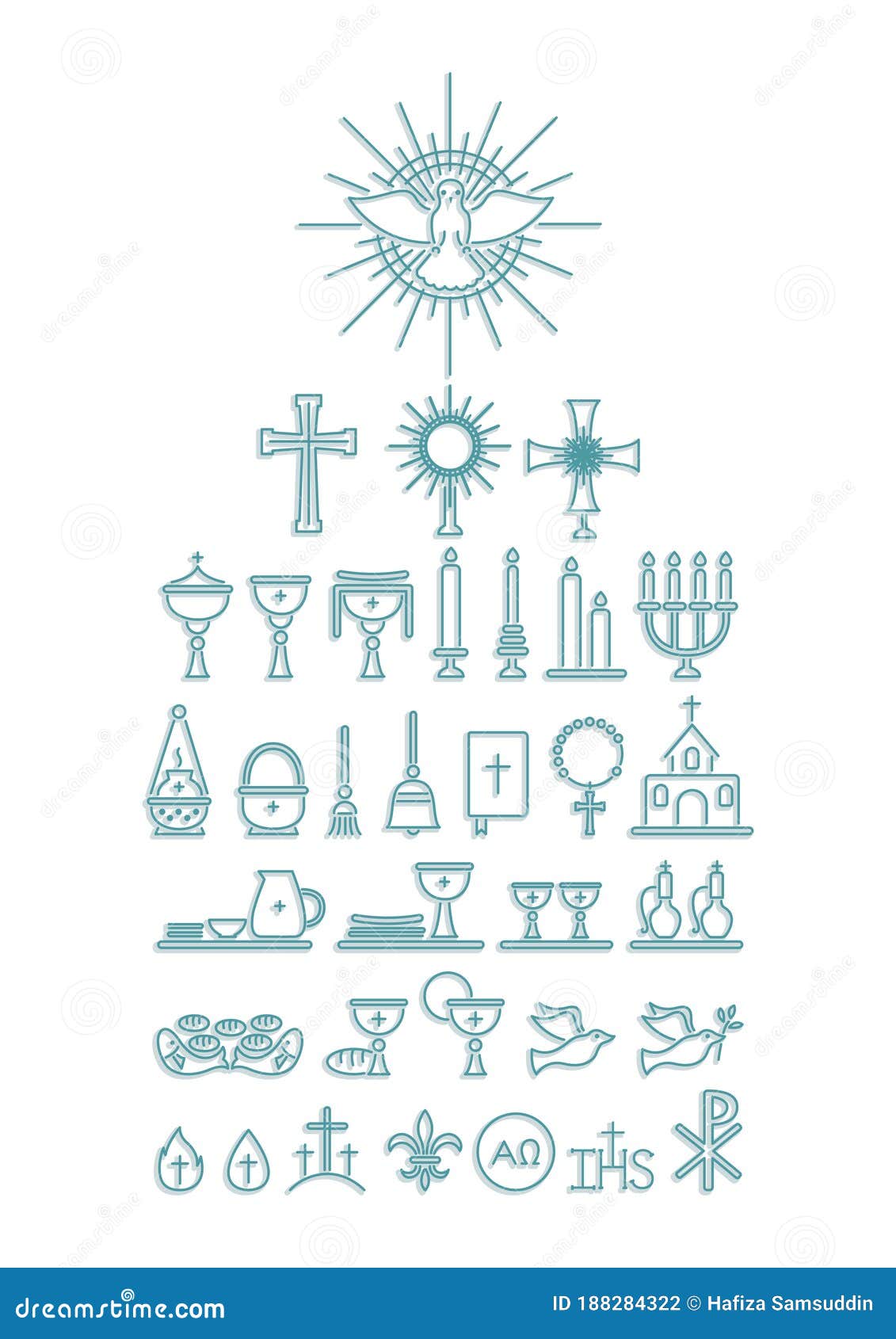 Catholic Religion Icons. Vector Illustration Decorative Design Stock ...