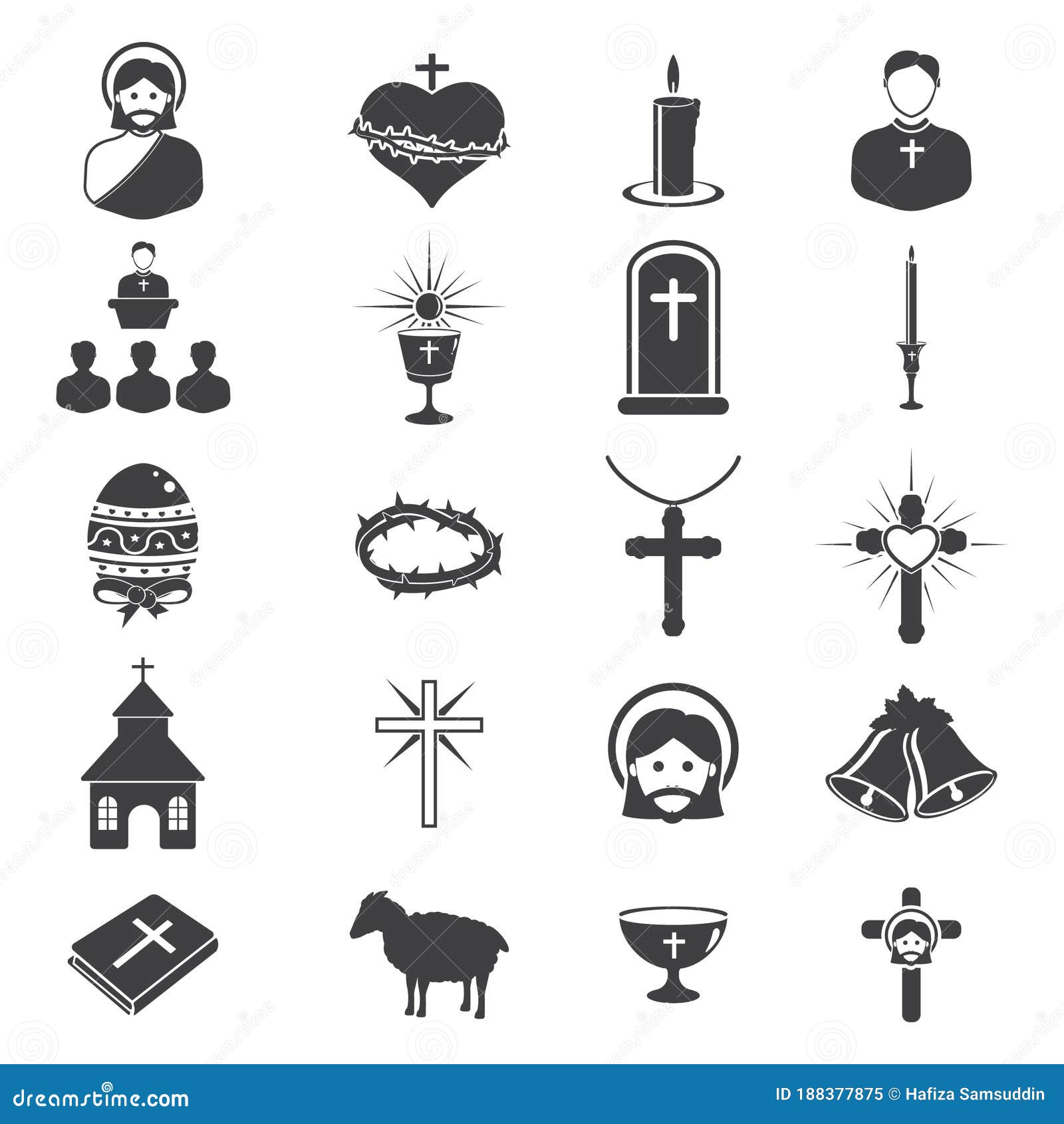 Catholic Religion Icons. Vector Illustration Decorative Design Stock ...