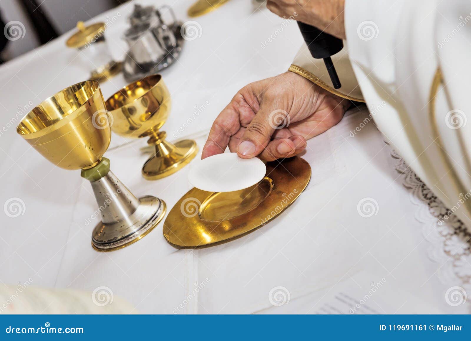 Catholic Religious Ceremony of Eucharist Stock Image - Image of ...