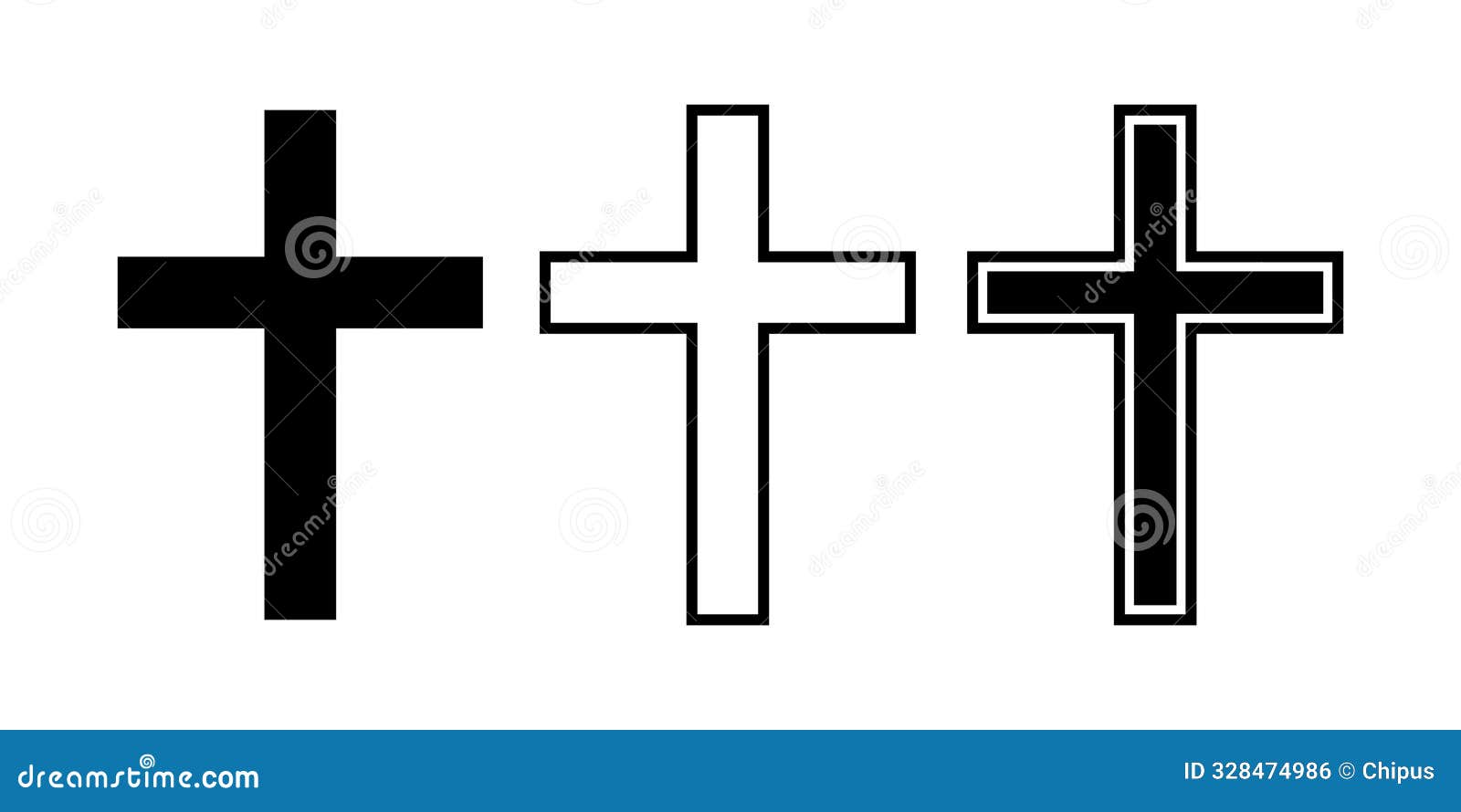 Catholic Religious Symbol. Outline Cross Symbol. Stock Illustration ...