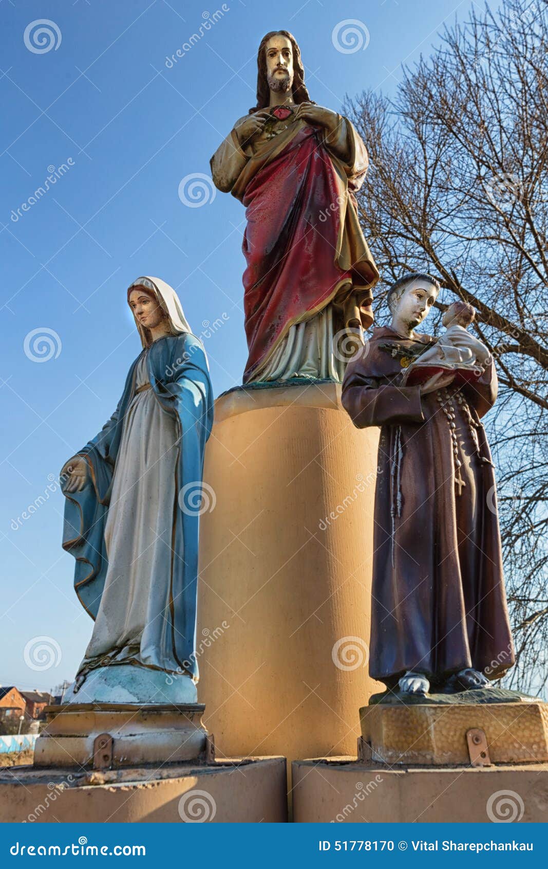 Catholic sculpture. stock photo. Image of area, blue - 51778170
