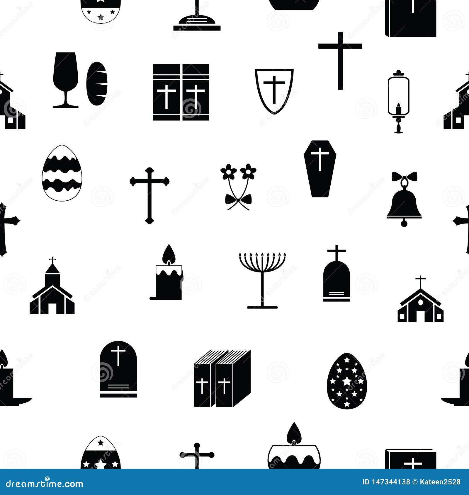 Catholic Seamless Pattern Background Icon Stock Vector - Illustration ...