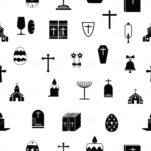 Catholic Seamless Pattern Background Icon Stock Vector - Illustration ...